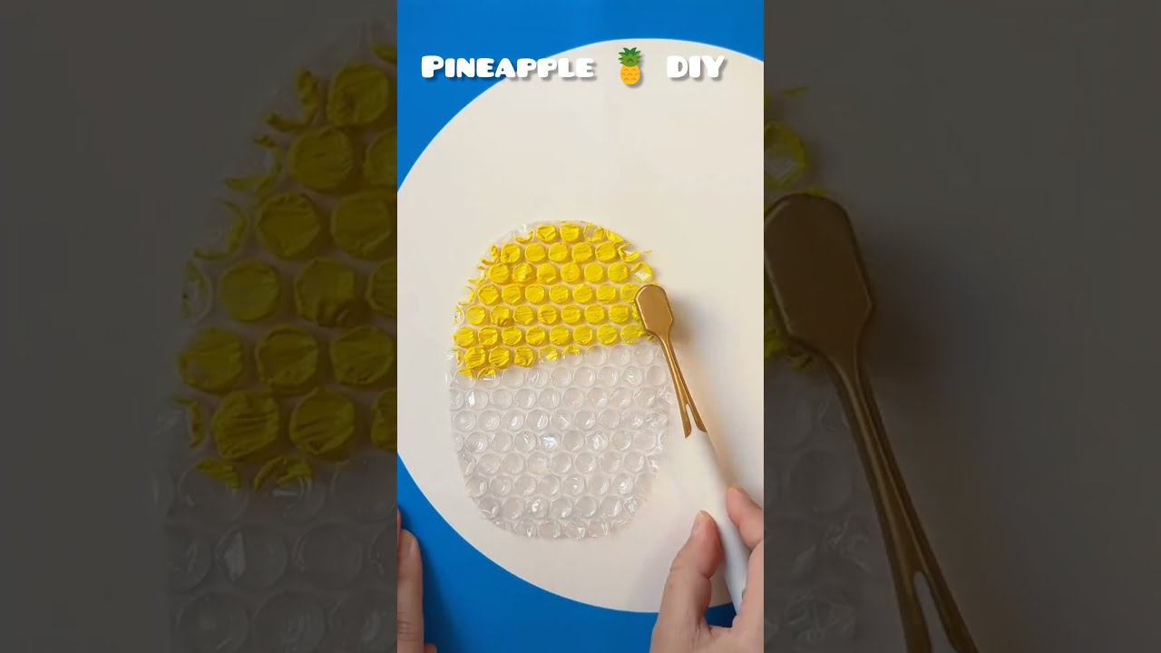DIY Pineapple Craft | Easy Paper & Bubble Sheet Crafting Idea