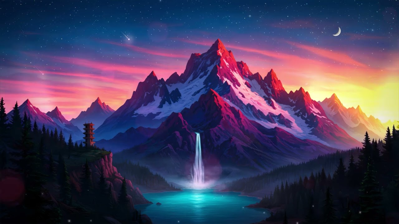 Magical Mountain Sunset 4K Live Wallpaper
