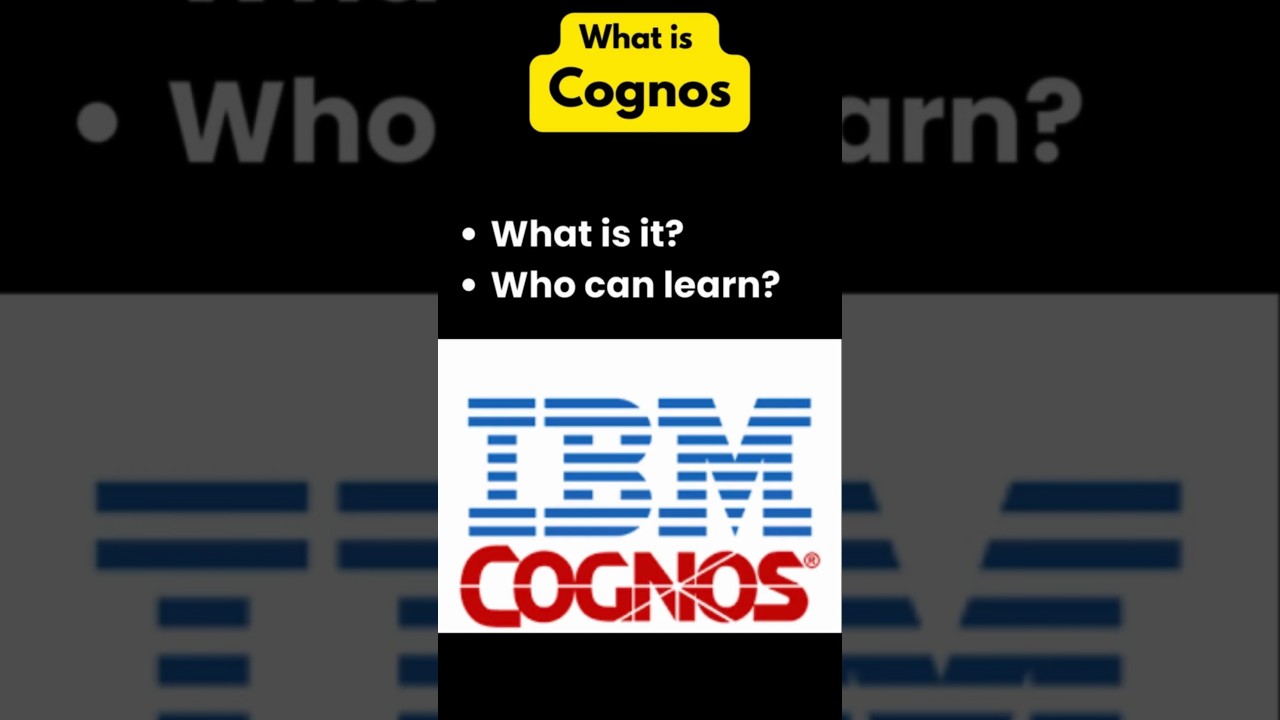 What is Cognos? software course Details #ibm cognos #cognos analytics #business intelligence