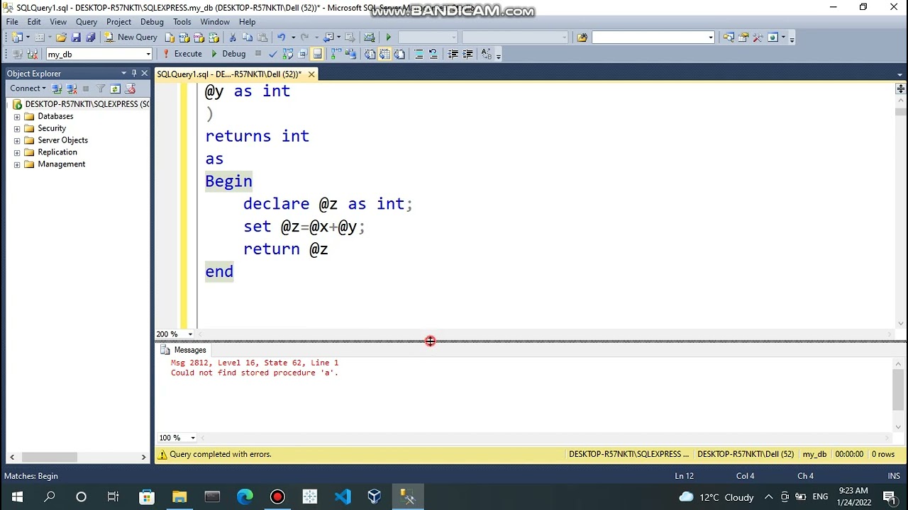 SQL : User Defined Function