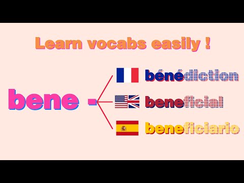 Learn English/Spanish/French words from their origin! OV4: bene-