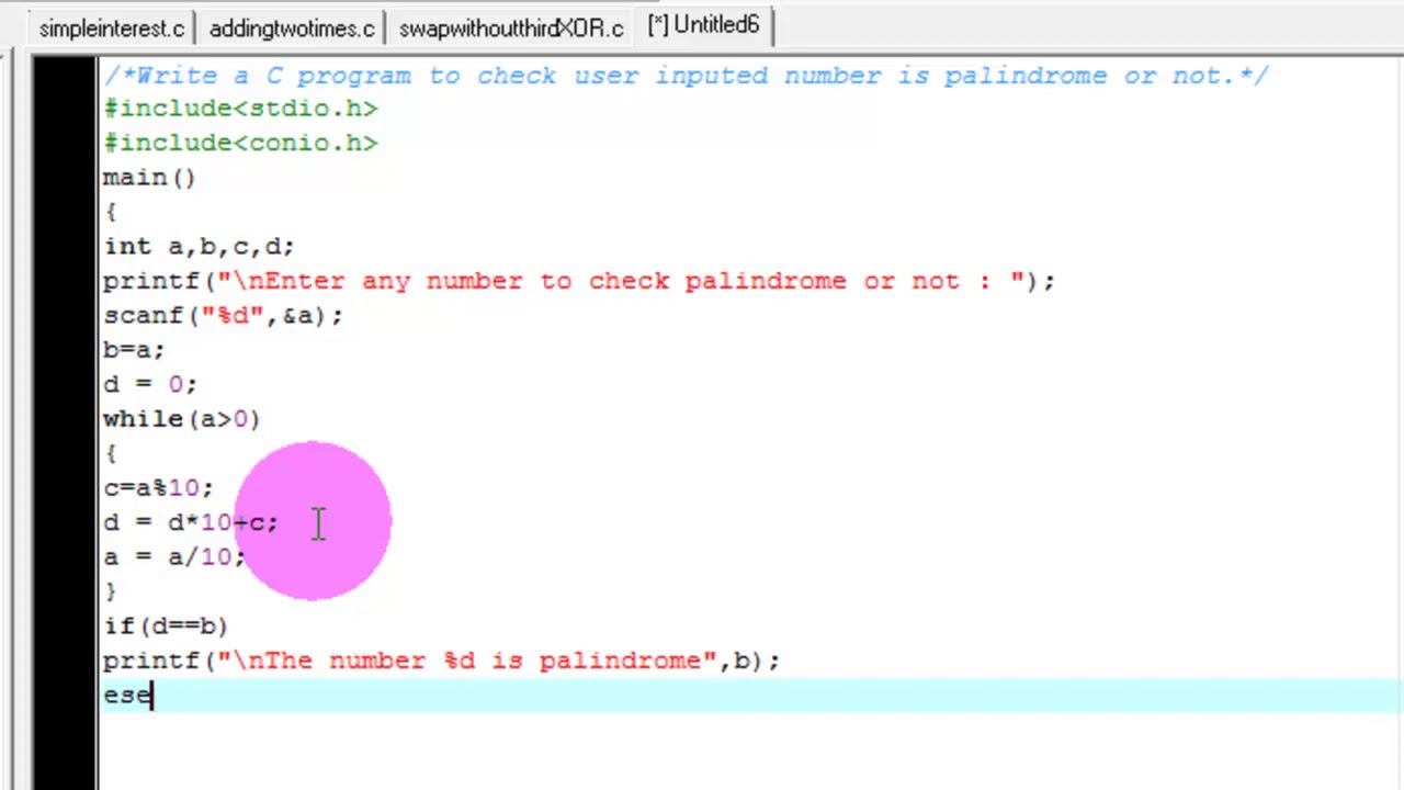 C Programming - Palindrome Workout