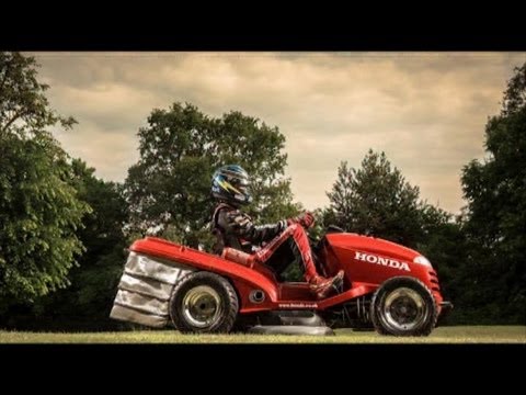 Honda's 133 Mph Lawnmower vs. 178 Mph Porsche 911
