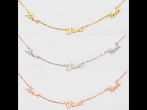 3 Name Necklace, Mom Necklace With Kids Names, Children Name Necklace, Personalized Gifts For Mom