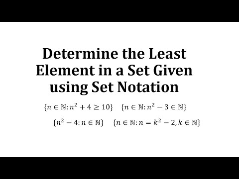 Determine the Least Element in a Set Given using Set Notation. | Math ...