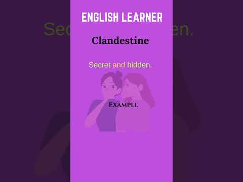 English Word - Clandestine - Meaning With An Example #englishwords #english #clandestine