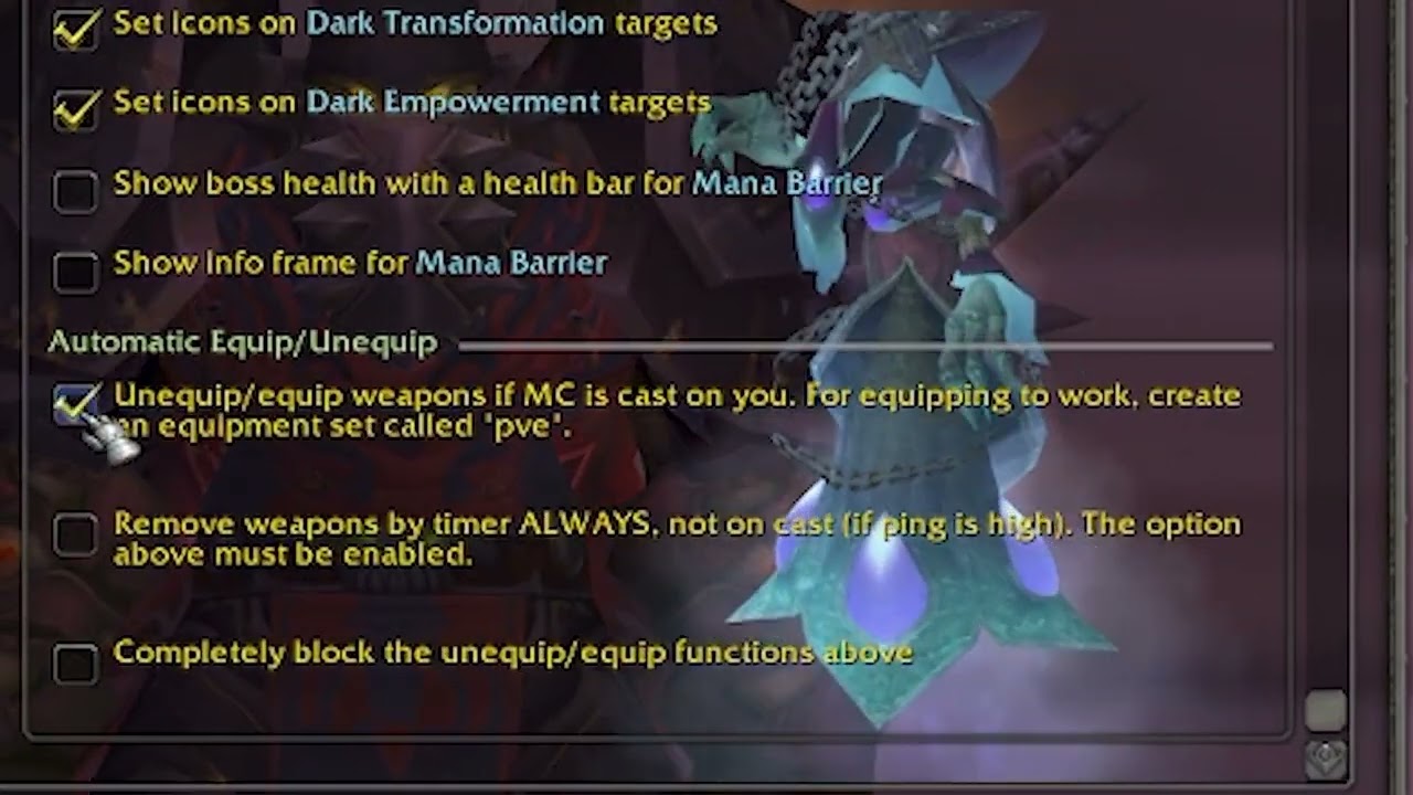 How to use Lady Deathwhisper unequip/Reequip method by using DBM