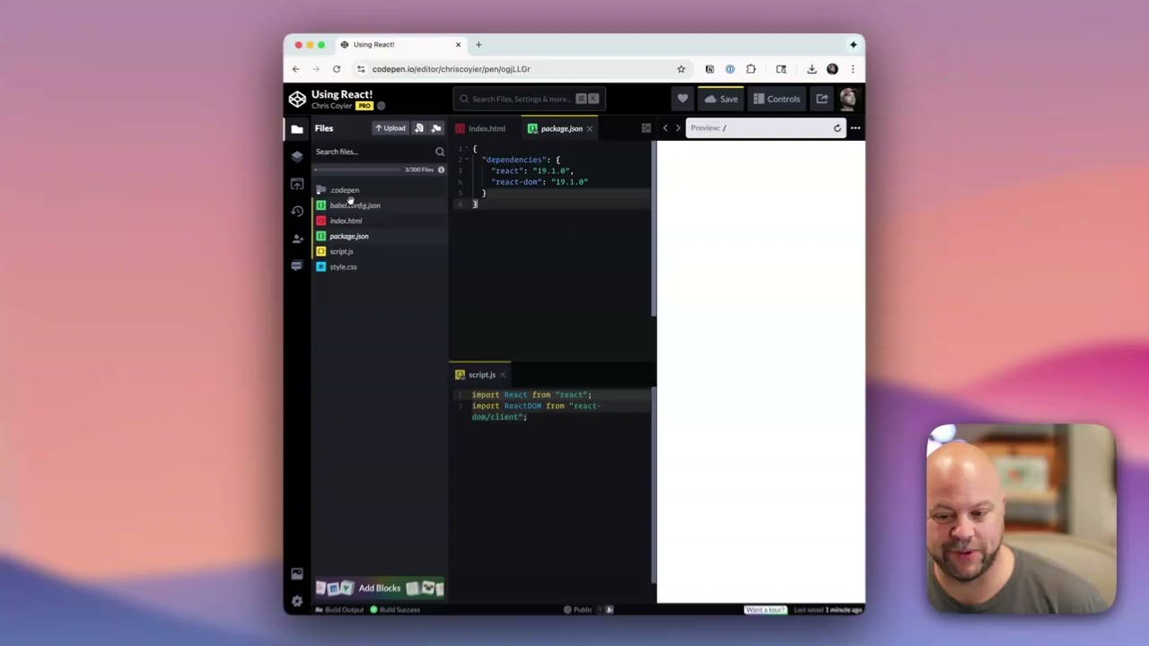 Using React on CodePen 2.0 in 53 Seconds