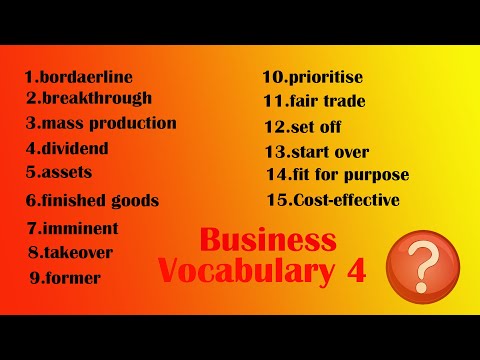 9.3.Business Vocabulary PART 4 , A Series of Top Business Vocabulary For Professionals !