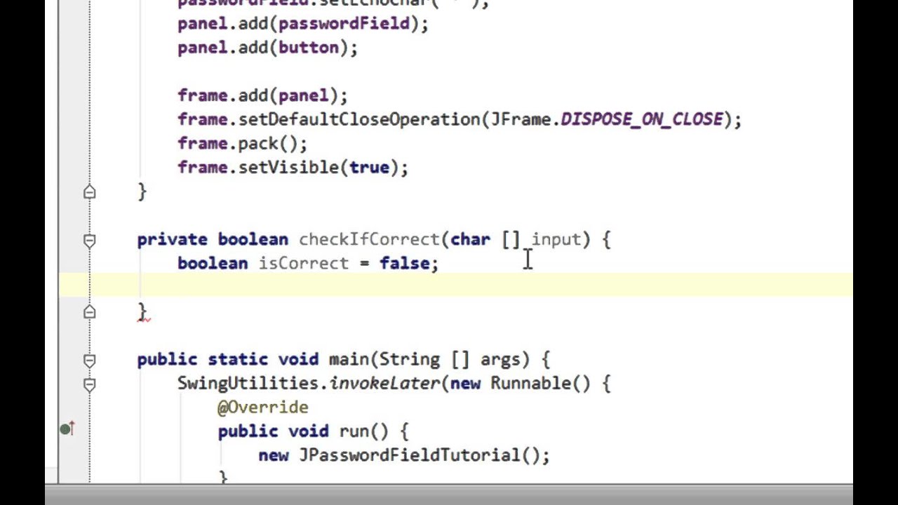 Java swing GUI tutorial #23: JPasswordField