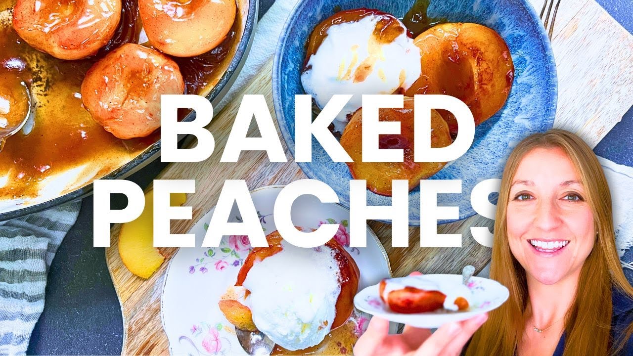 Baked Peaches with Caramel || Quick Elegant Dessert Idea