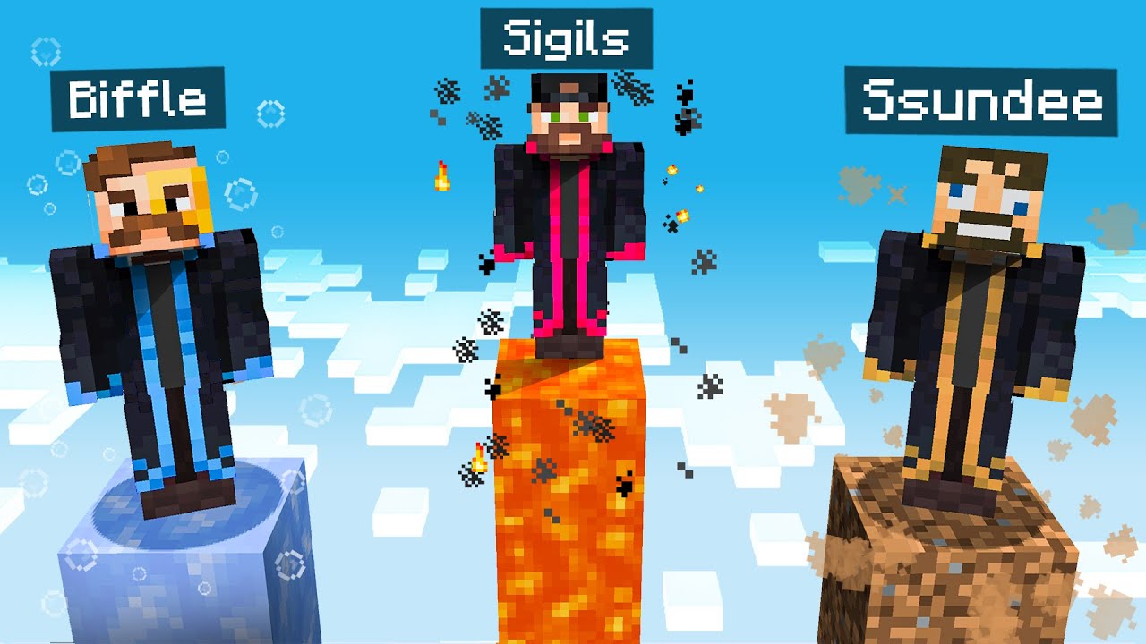 USING SPELLS in  Minecraft Random Item Pillars