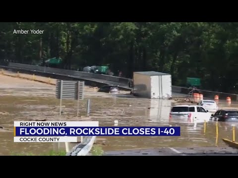 Flooding, rockslide closes I-40 near TN/NC state line