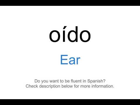 How to say "Ear" in Spanish | oído