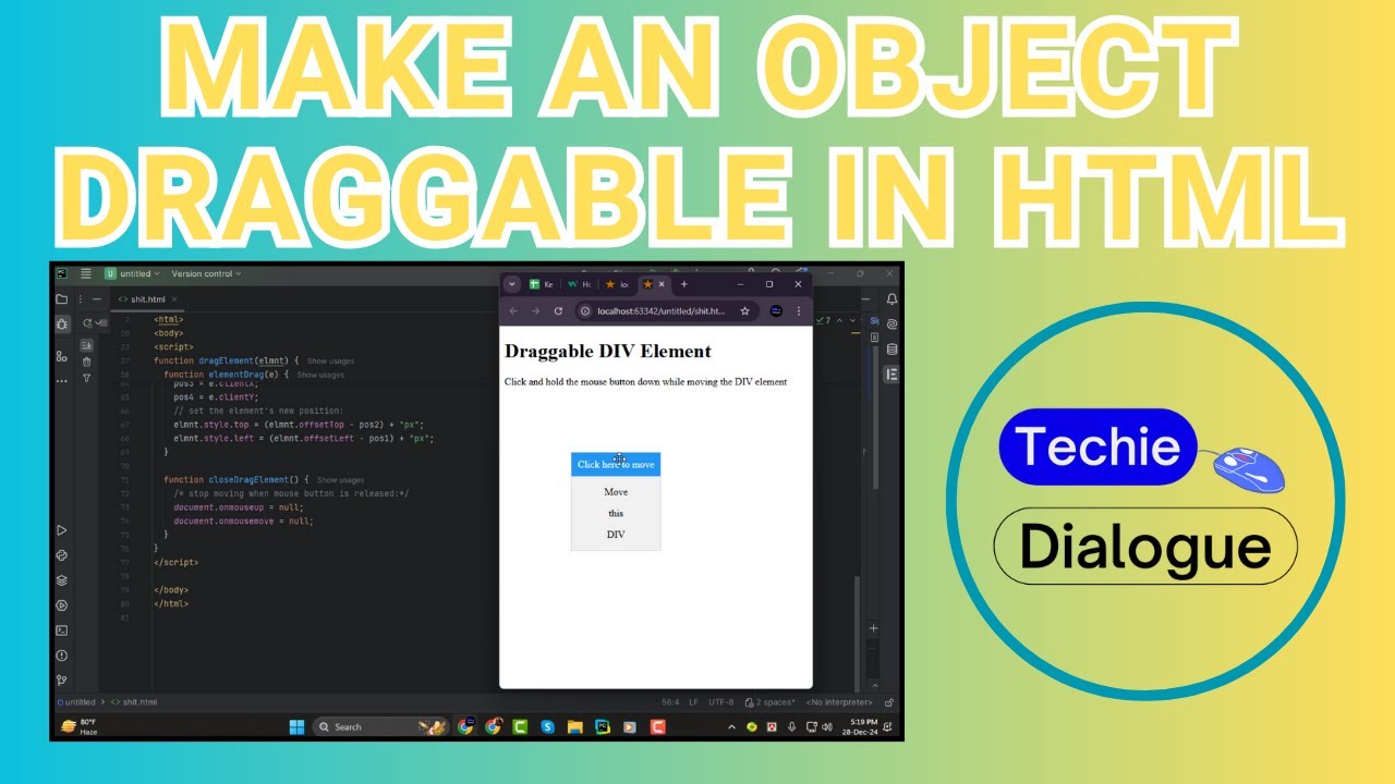 How to Make an Object Draggable in HTML - Full Guide {2025}