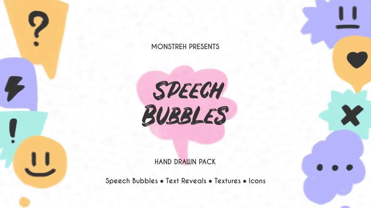 Speech Bubbles - Hand Drawn Pack After Effects Templates