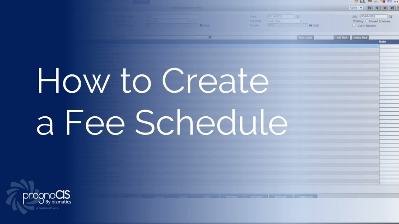 How to Create a Fee Schedule