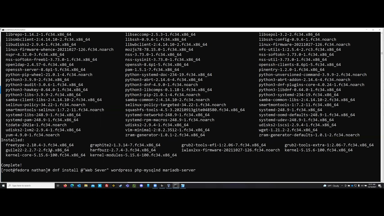 Fedora Linux WordPress Setup