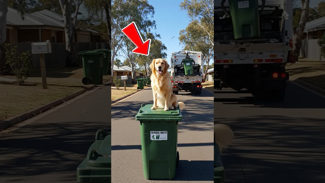 Golden Retriever Saves Her Pup with Help from a Garbage Collector #dog #goldenretriever #rescue