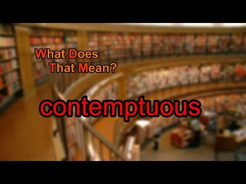 What does contemptuous mean?