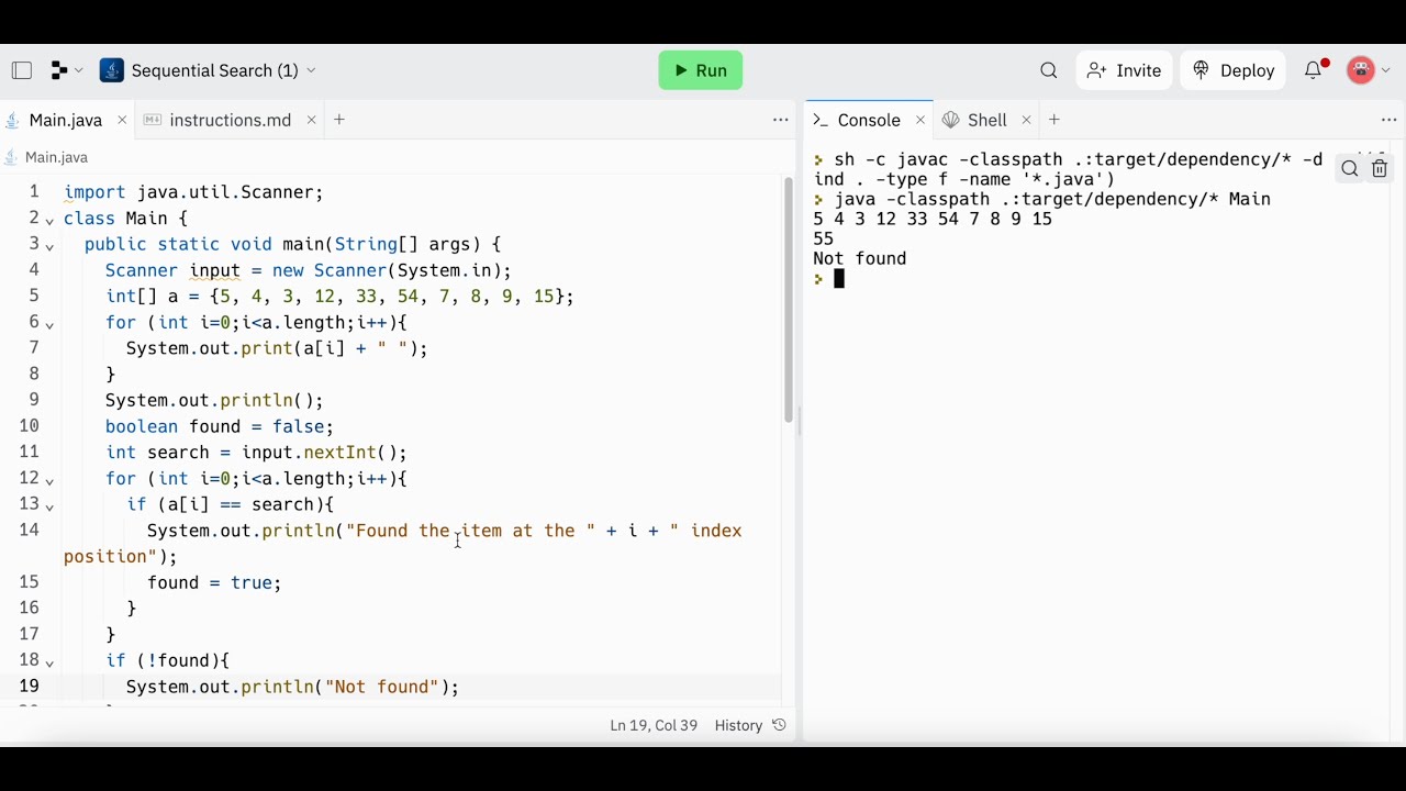 19. Java Sequential / Linear Search