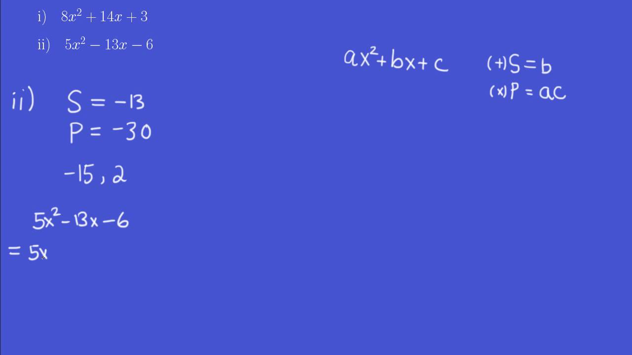 Precalculus  - Factoring Trinomials 1