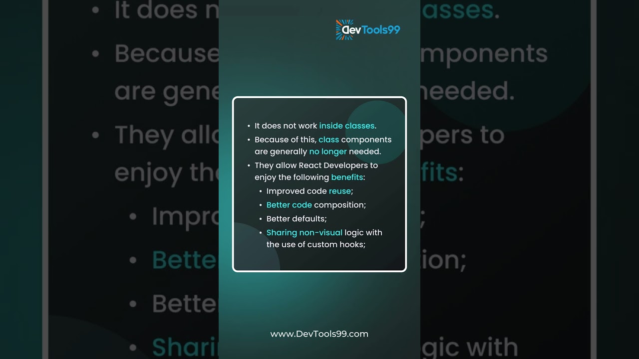The React Hooks #devtools99 #webdevelopment #react #reactjs #javascript #coding #reacthooks