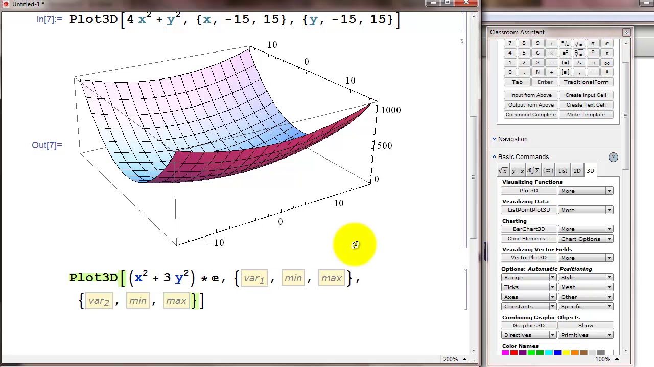14.1 Multivariable plot3D in Mathematica