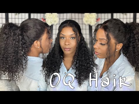OQ Hair Water Wave Invisi-Drawstring Flexible Fit 360 Lace Frontal Glueless Wig With Bleached Knots
