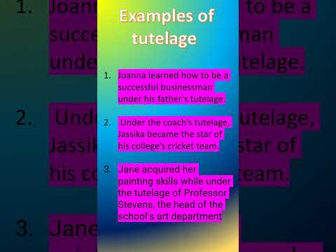 tutelage | meaning, synonyms, usage | #shorts