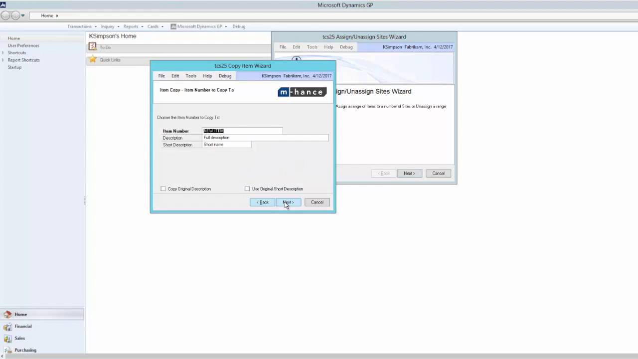 Copy Inventory Items in Dynamics GP - Item Manager