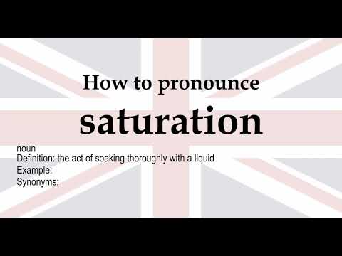 How to pronounce 'saturation' + meaning