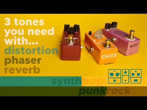 3 tones with distortion, phaser, reverb: Twinote British Dist, Tone City Summer Orange, Mosky Spring