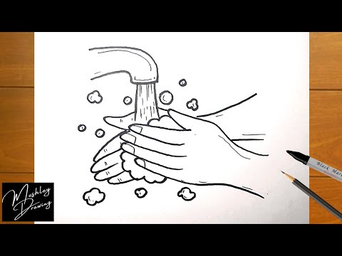 How to Draw Washing Hands Easy
