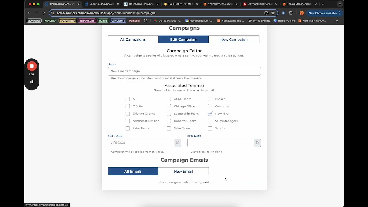 Building Campaigns in Playbook Builder