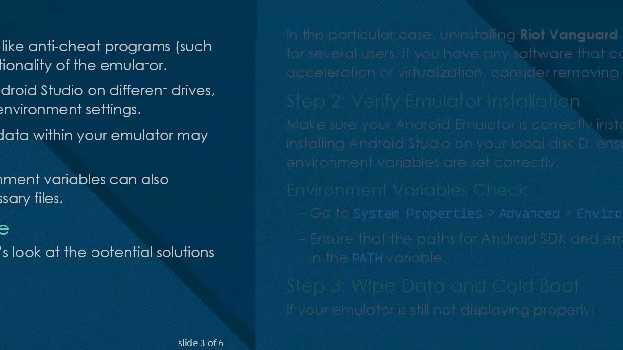 Resolving the Black Screen Issue in Android Emulator