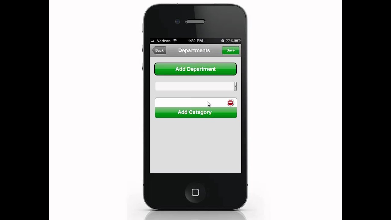 Cashier App - Creating/Editing Departments and Categories