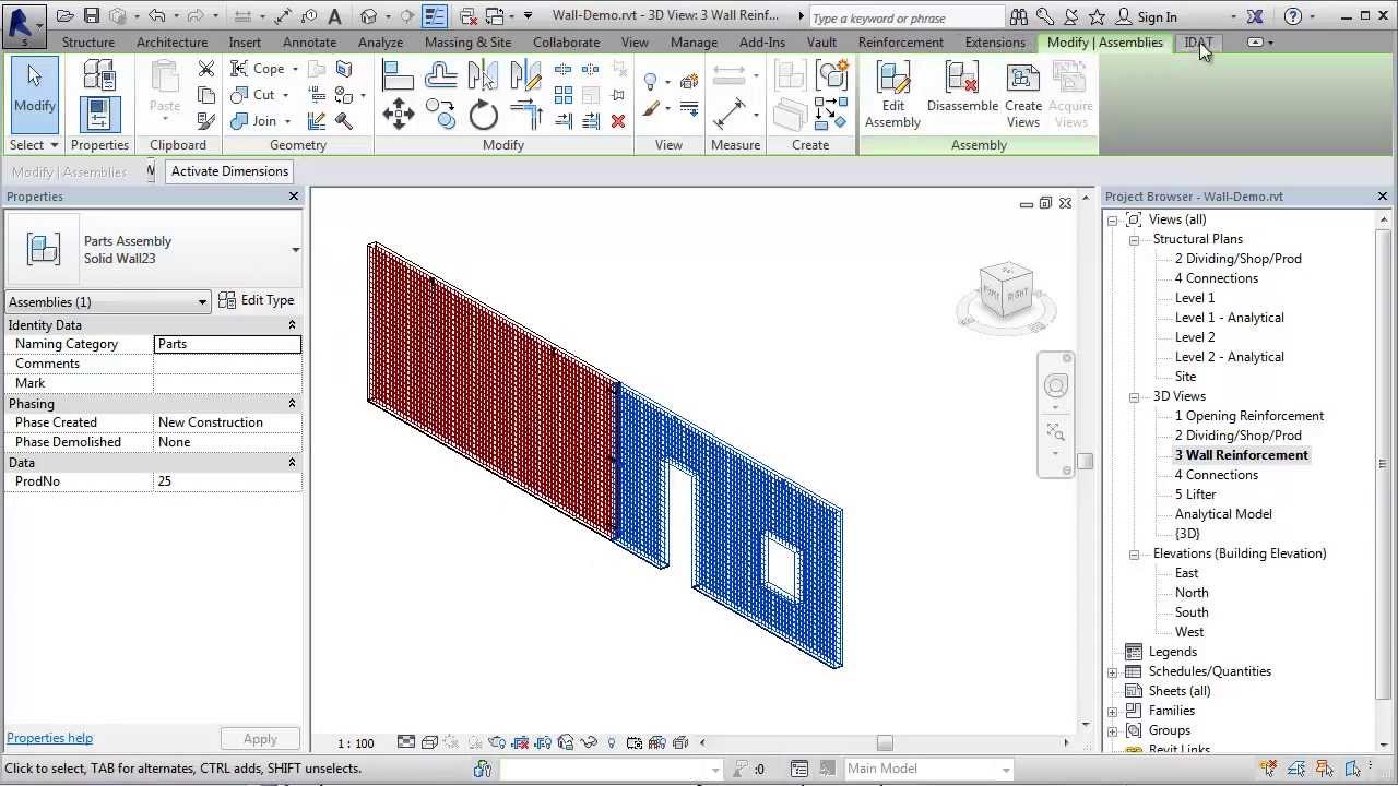 Revit Precast Tools - Solid Wall - Tutorial 4 - Wall Reinforcement