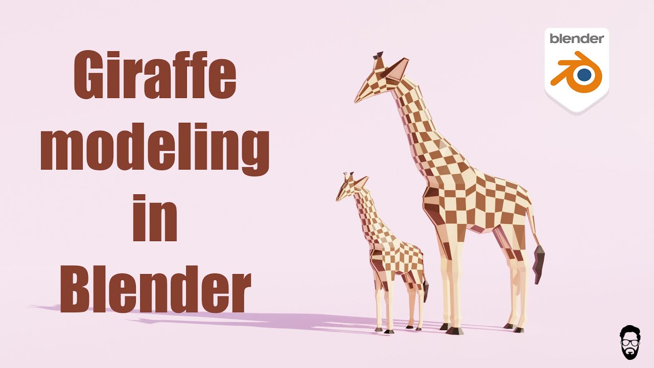 Giraffe Modeling In Blender For Beginners (time-lapse) I   low poly animal modeling-mds design