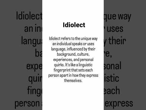 Idiolect. #linguistics #sociolinguistics #dialectics #dialect #english