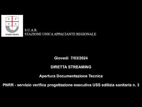 Apertura tecnica - PNRR - servizio verifica progettazione esecutiva USS edilizia sanitaria n. 3