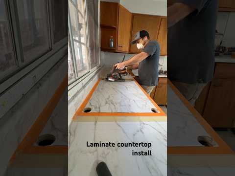 Laminate countertop install #pinepointpm #kitchen #hardwork #tools #install #apartment #renovation