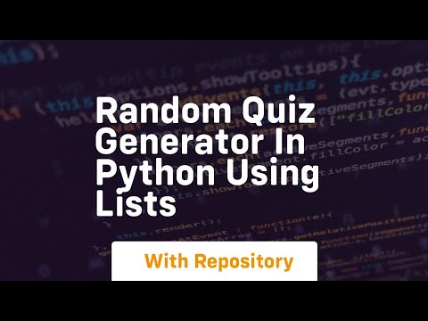 Random quiz generator in python using lists