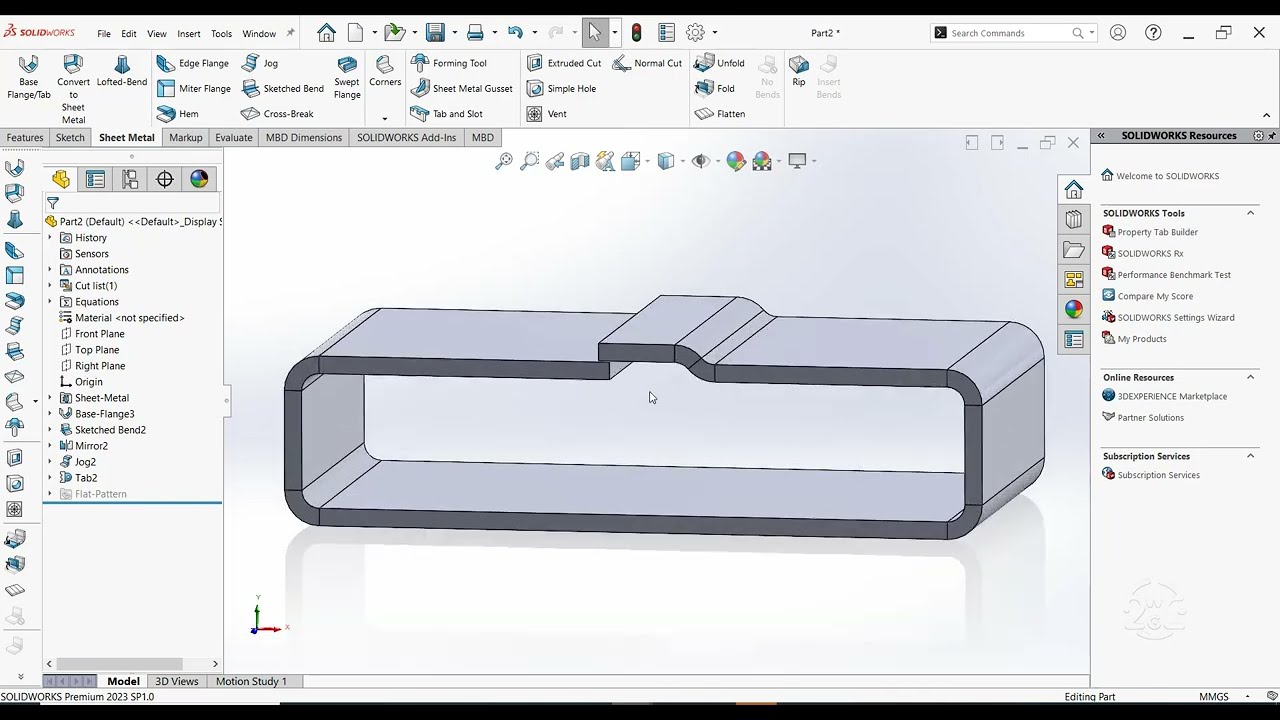 Jog and Tab Features in SolidWorks Sheet Metal