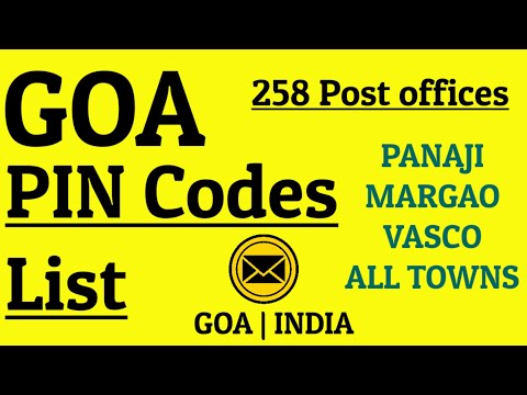 GOA PIN Code s List || 258 Post Offices