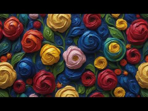Bold Bloom | Colorful Floral Texture Art in Van Gogh Style | 4K Wallpaper [No Sound]