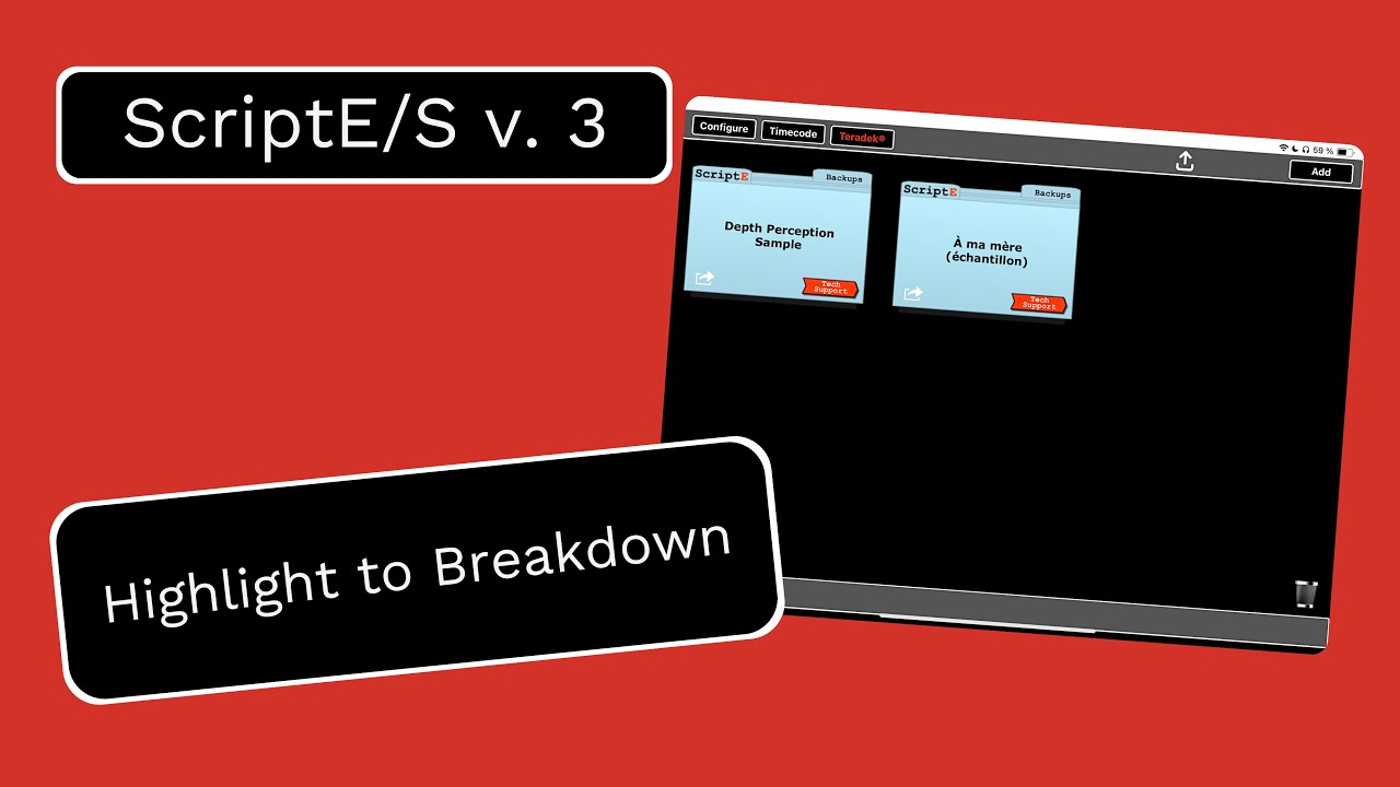 ScriptE/S v.3 Features: Highlight to Breakdown (iPad Version)