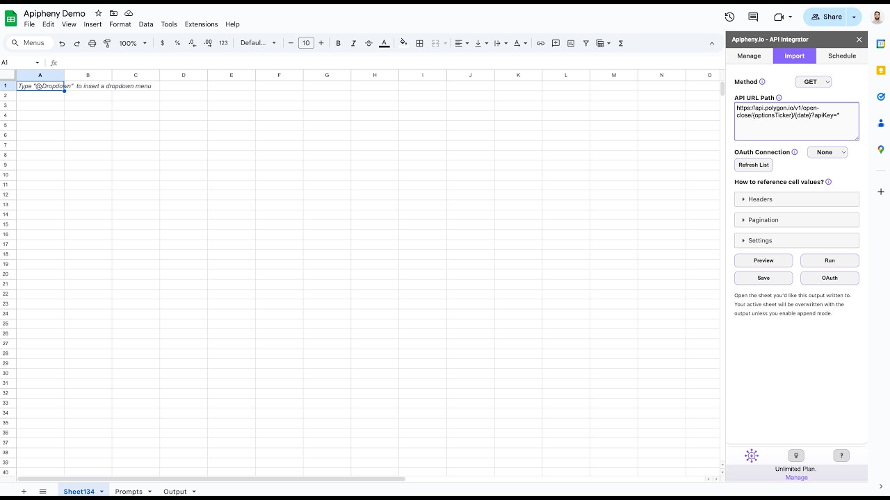 How To Connect Polygon.io Stock Market API To Google Sheets