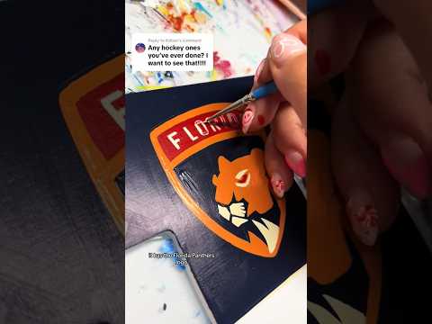 Any hockey lovers?! #handpainted #custompainting #artist #customartist #nhl #hockey #floridapanthers