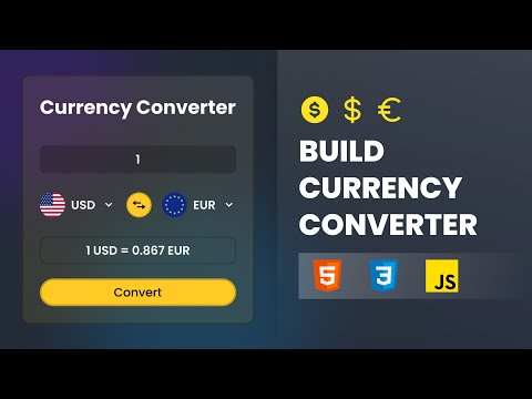 Build a Currency Converter Using HTML CSS & JavaScript | JavaScript API Project for Beginners